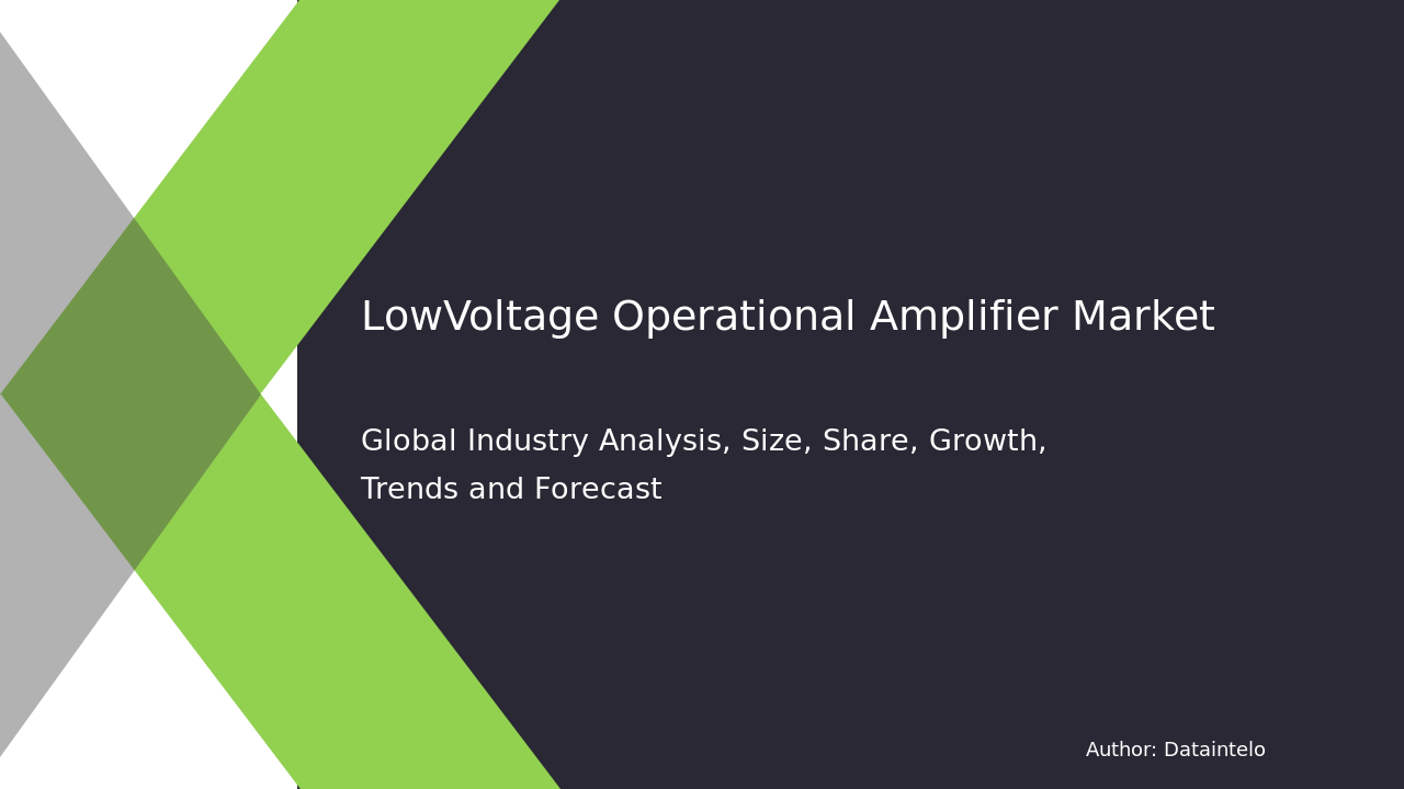 Low Voltage Operational Amplifier Market Report Global Forecast From 2580